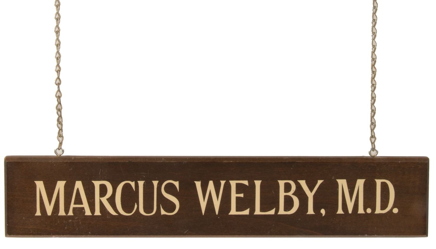 Robert Young 'Marcus Welby' office sign from Marcus Welby, MD.