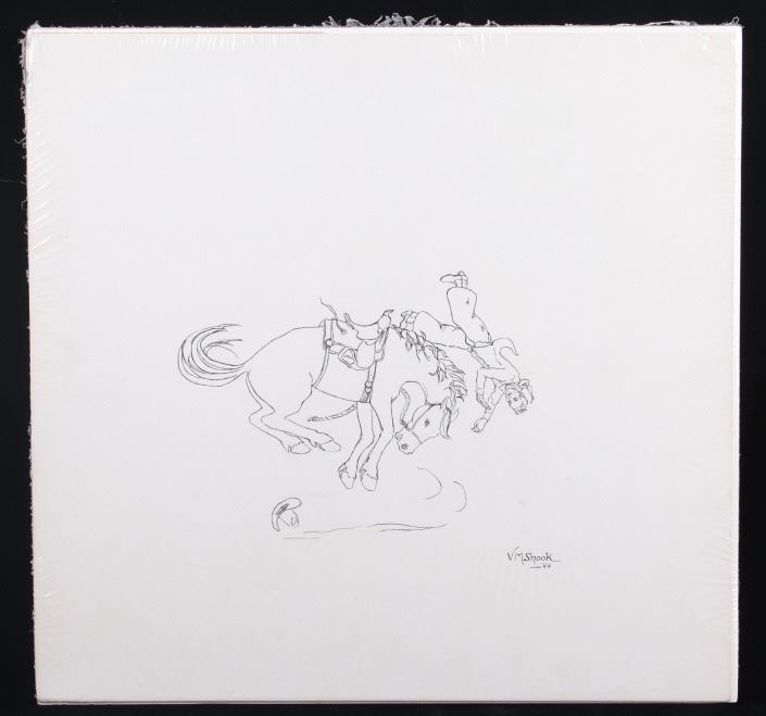Virginia Snook Signed Bucking Bronco Sketch