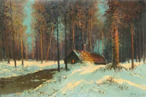 Frank Wallis (American, active 1930s) Cabin in wo