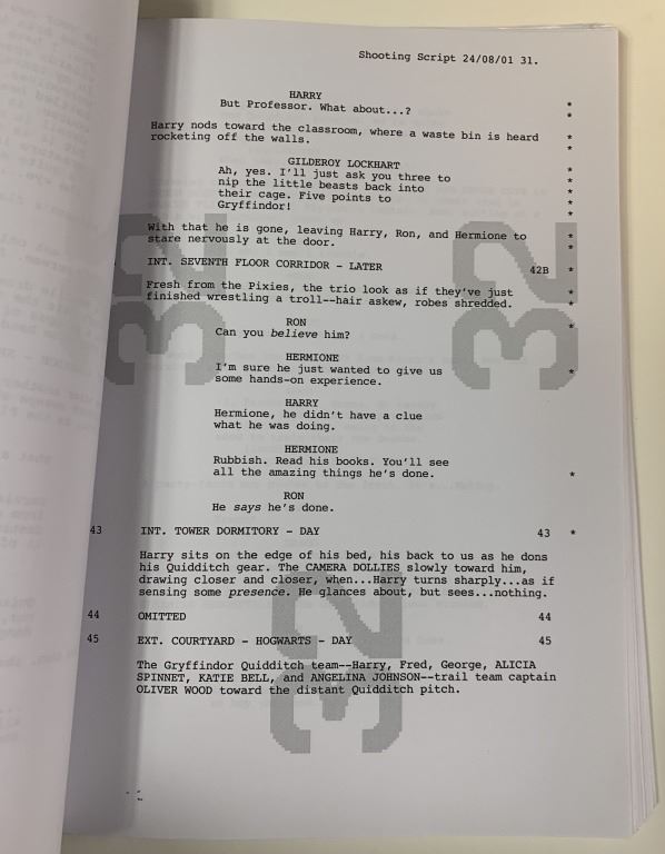 Harry Potter and the Chamber of Secrets (2002) - Production Used Script