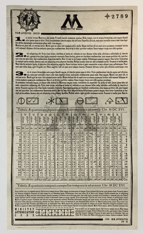 Harry Potter Film Series - Ministry Form