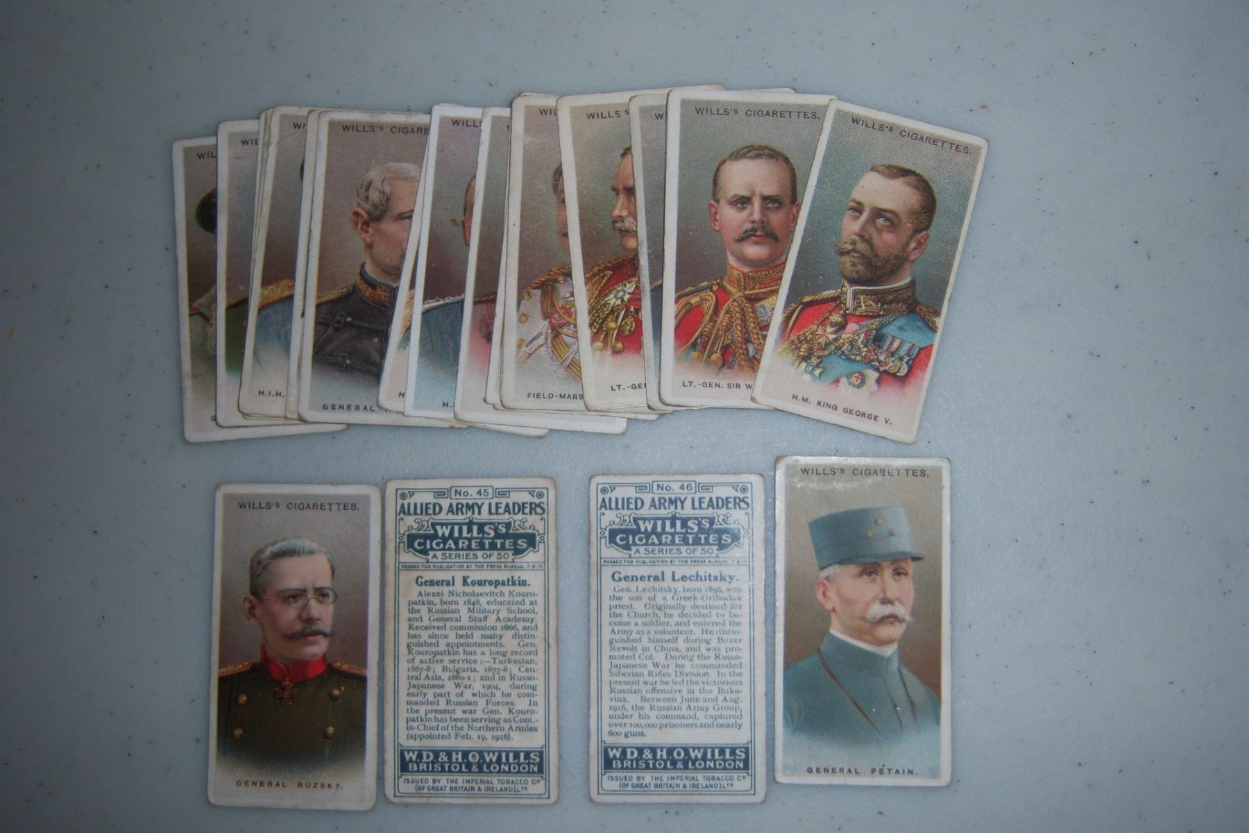 25 1917 wills cigarette allied army leaders cards cards