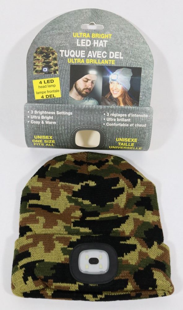 NEW! ULTRA BRIGHT LED HEADLIGHT TOQUE (CAMO)