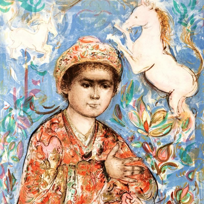 Little Rajah and the Unicorns by Hibel (1917-2014)