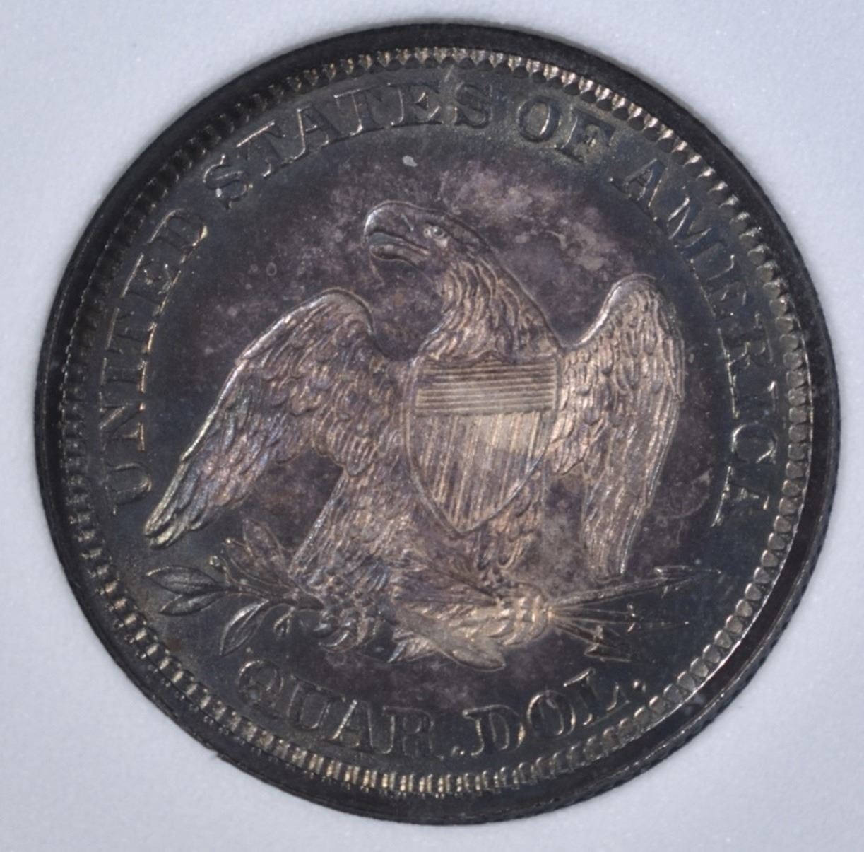 1865 SEATED LIBERTY QUARTER BGC SUPERB GEM