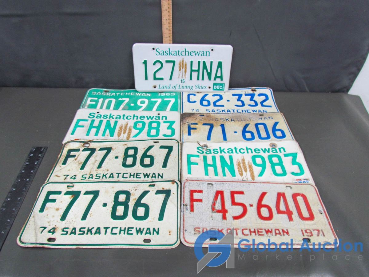 (8) SK License Plates 1969-2001