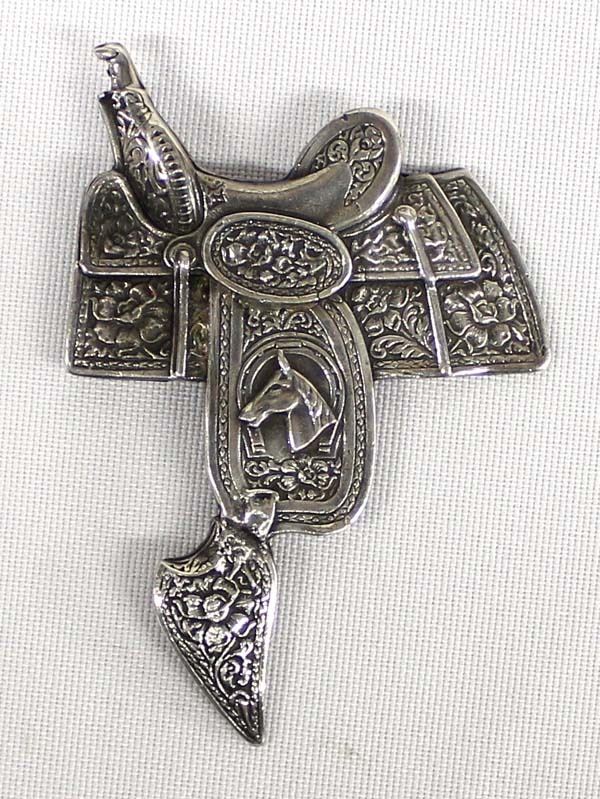 Vintage Southwestern Sterling Silver Saddle Pin