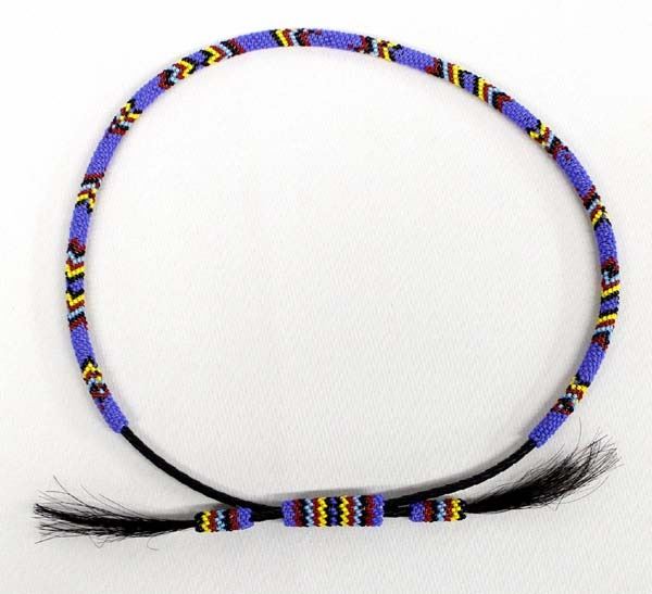 Native American Sioux Beaded Horse Hair Hat Band