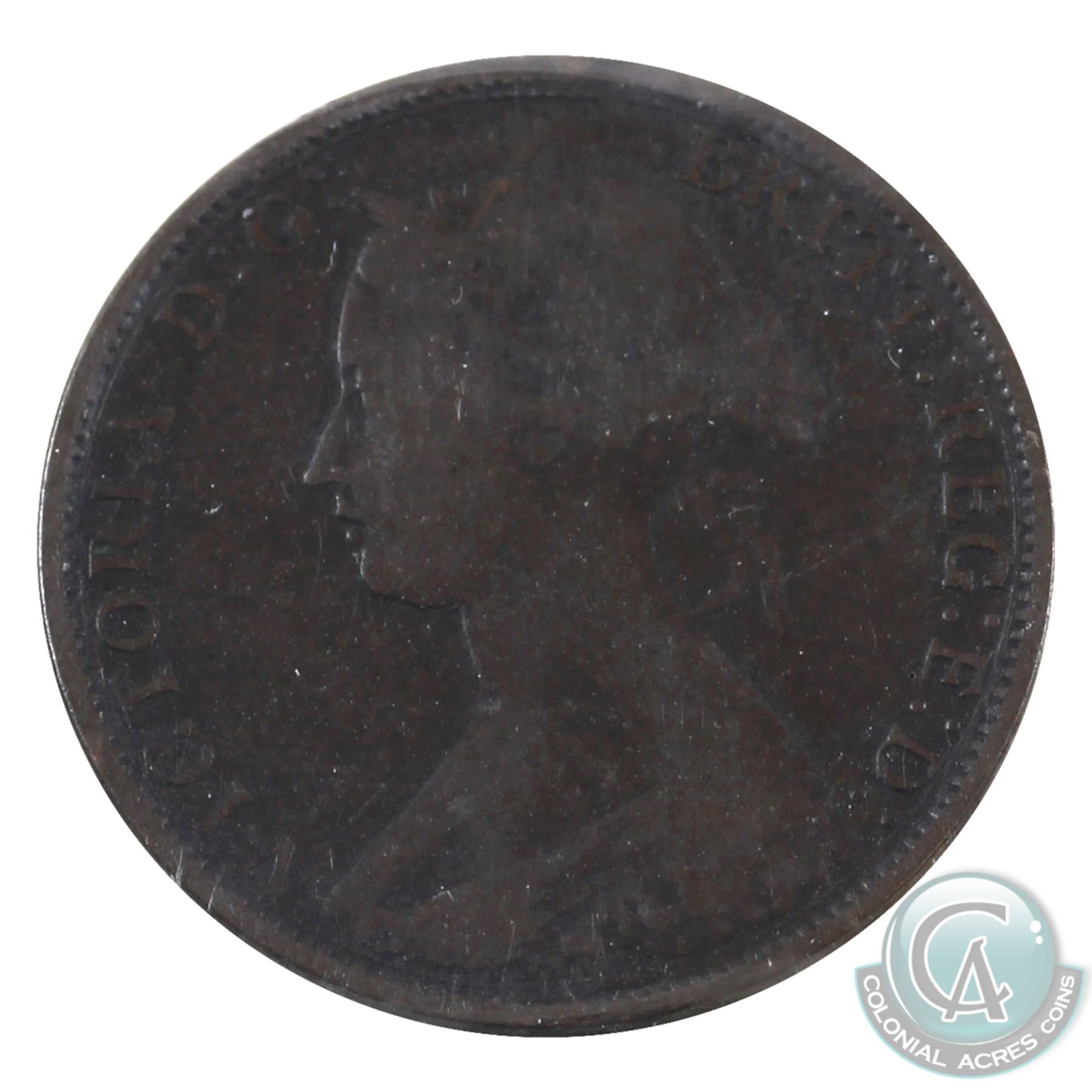 New Brunswick 1-cent 1864 Short 6; E/F ICCS Certified F-12.