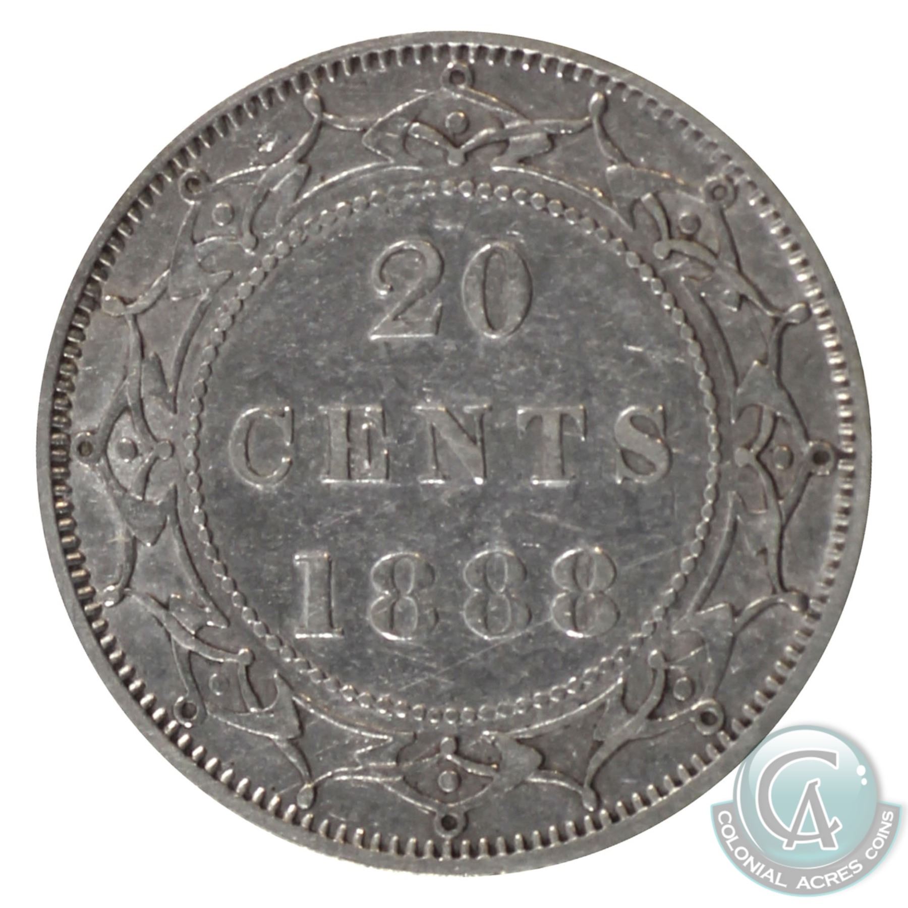 Newfoundland 20-cent 1888 ICCS Certified EF-40.