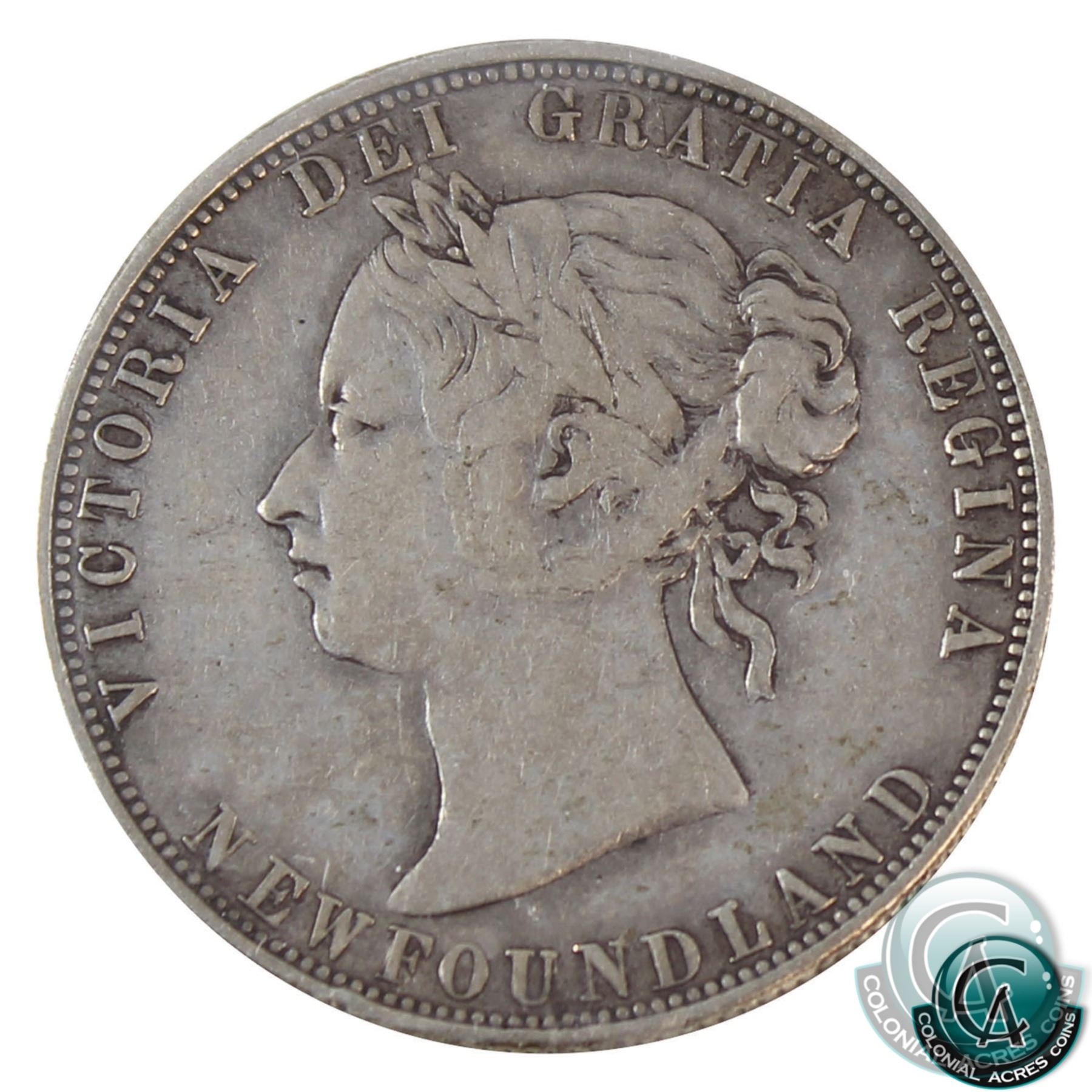 Newfoundland 50-cent 1880 ICCS Certified F-15.