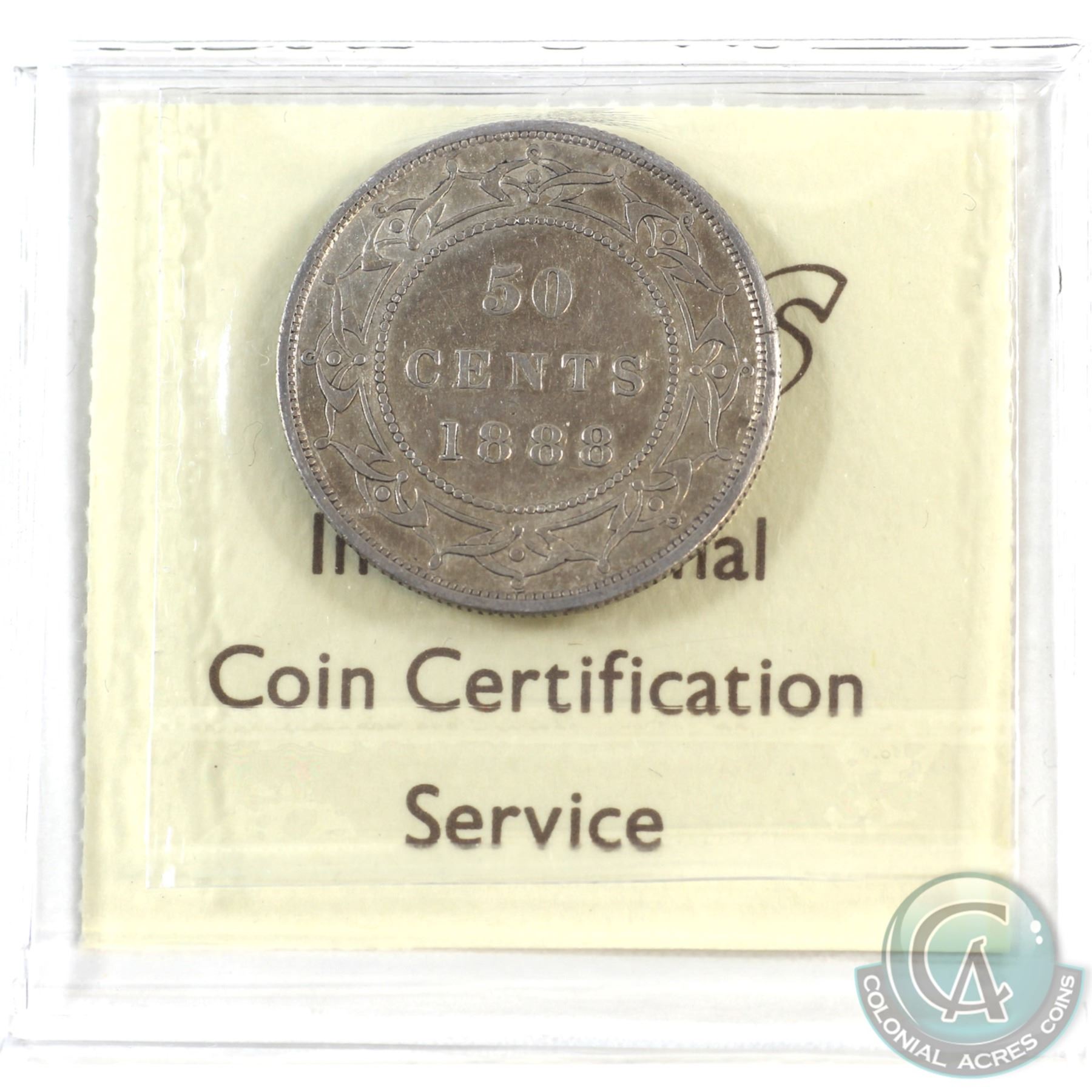 Newfoundland 50-cent 1888 ICCS Certified VF-30