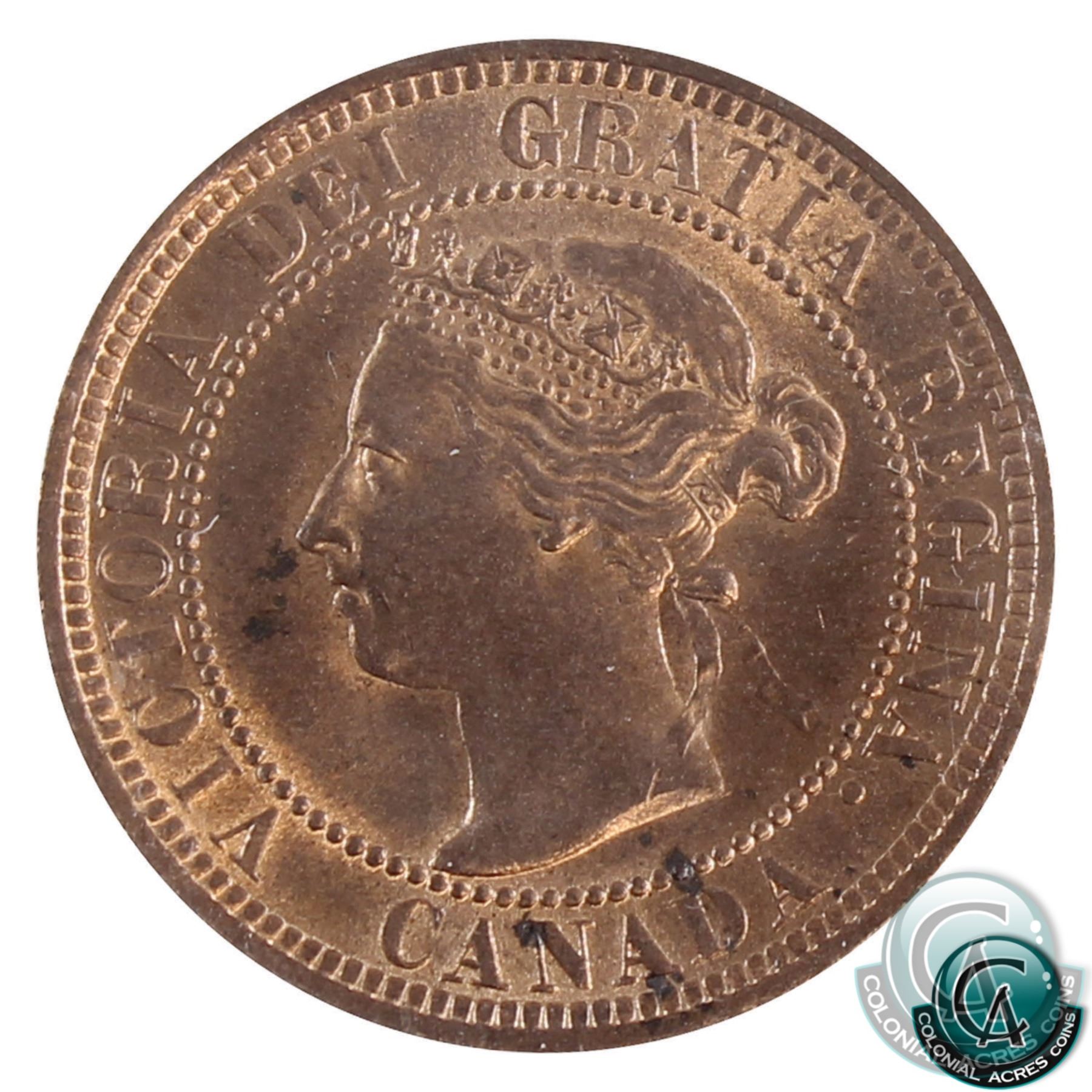 1-cent 1901 ICCS Certified MS-65 Red. A bright lustrous coin with ...