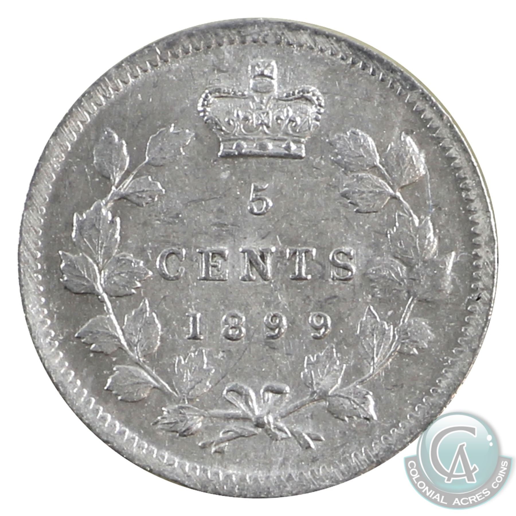 5-cent 1899 ICCS Certified AU-55