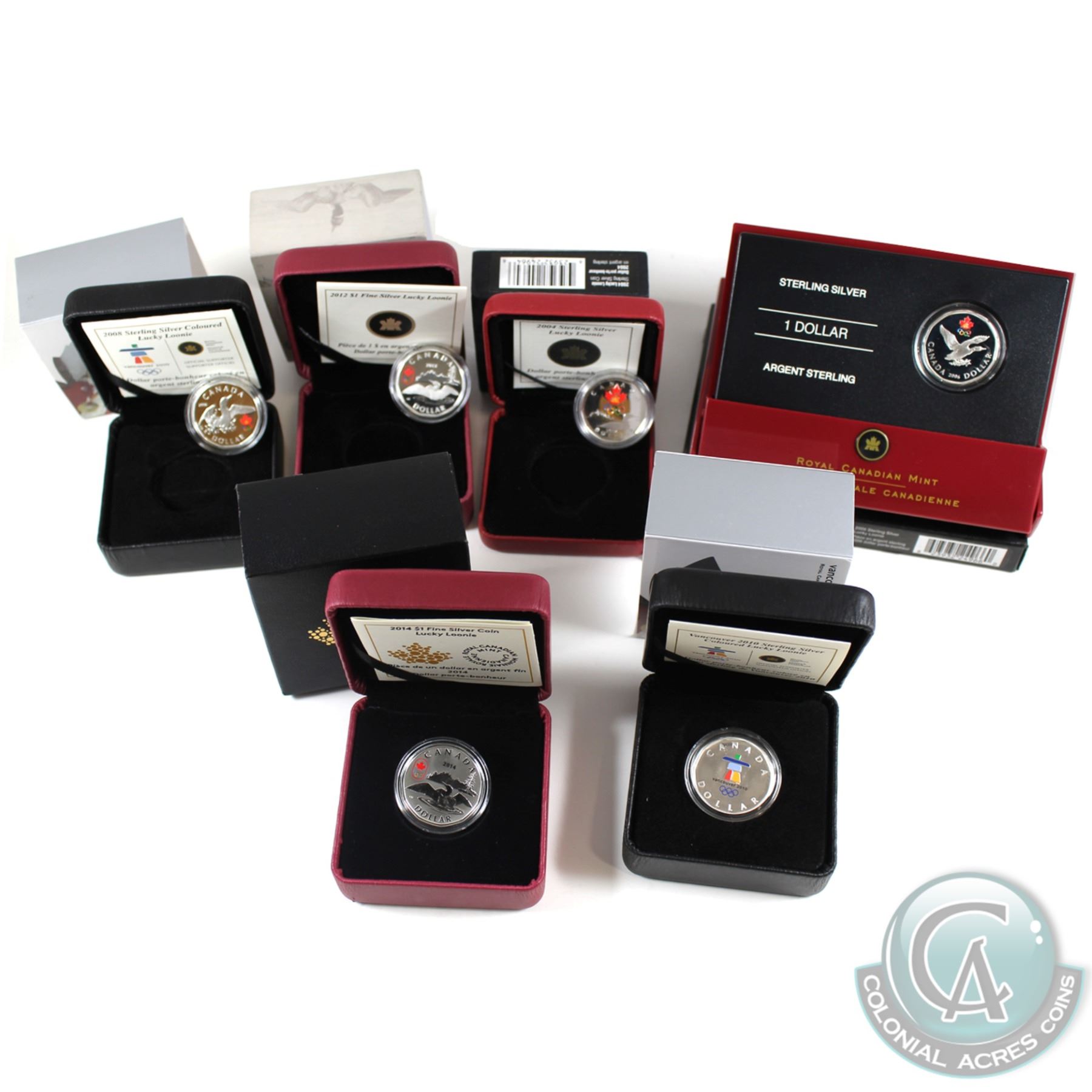 RCM Lot: 2004-2014 Canada Silver Lucky Loonies. You will receive 2004 ...