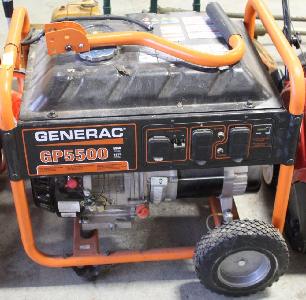 GENERAC GENERATOR GP5500 55 WATTS 6.2 HRS - Kastner Auctions