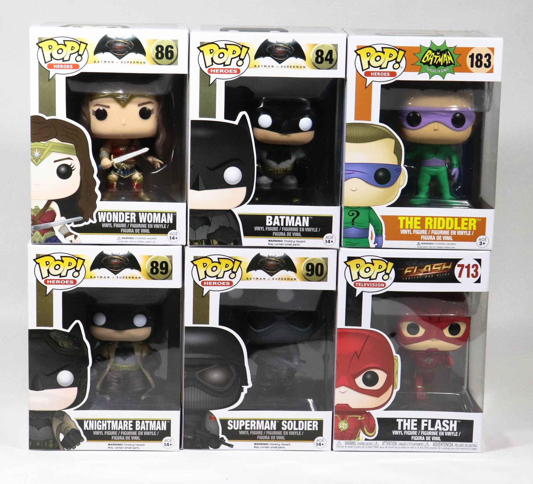 LOT OF 6 ASSORTED FUNKO POP FIGURE COLLECTIBLES