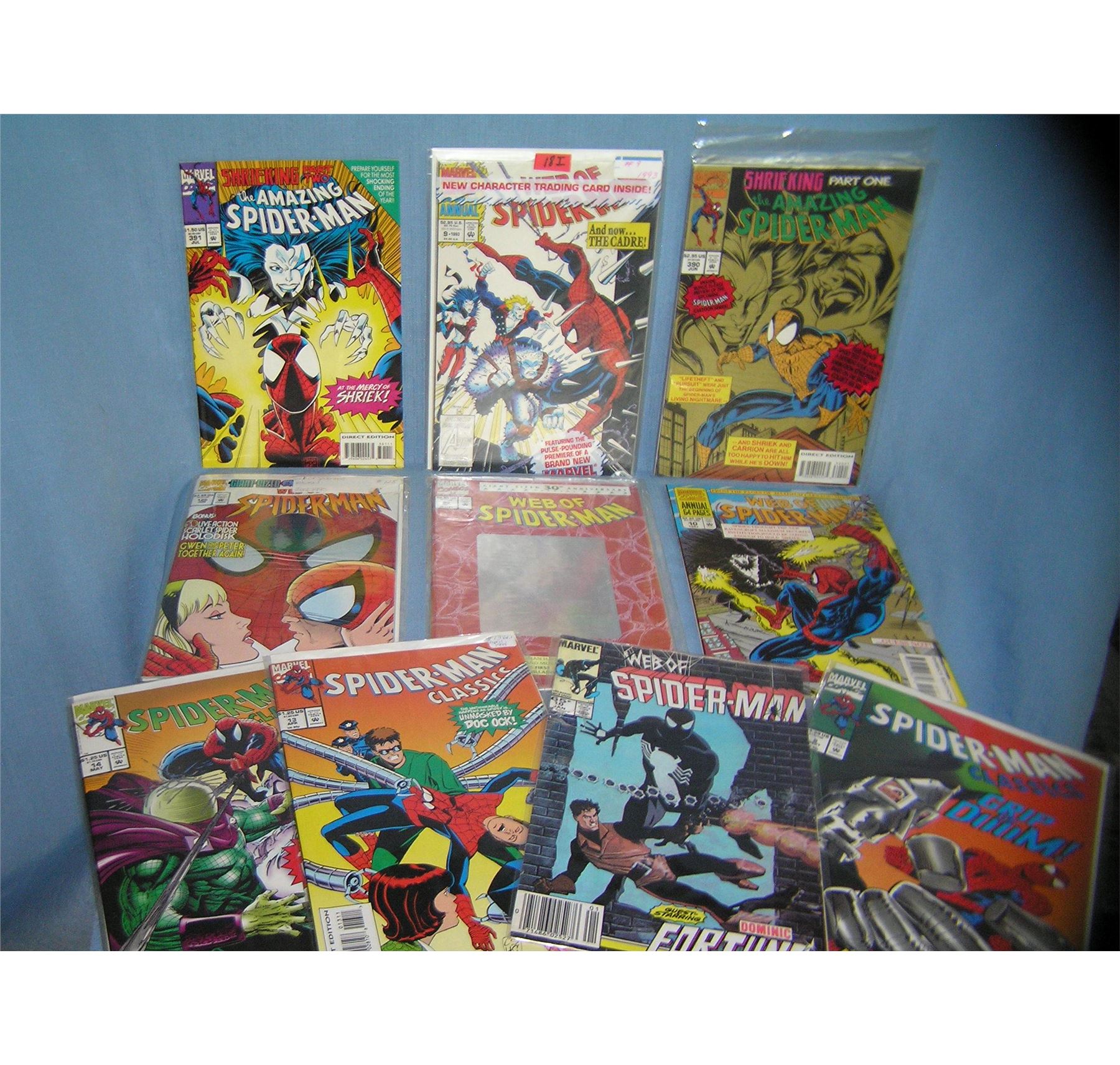 Collection of vintage Spiderman comic books