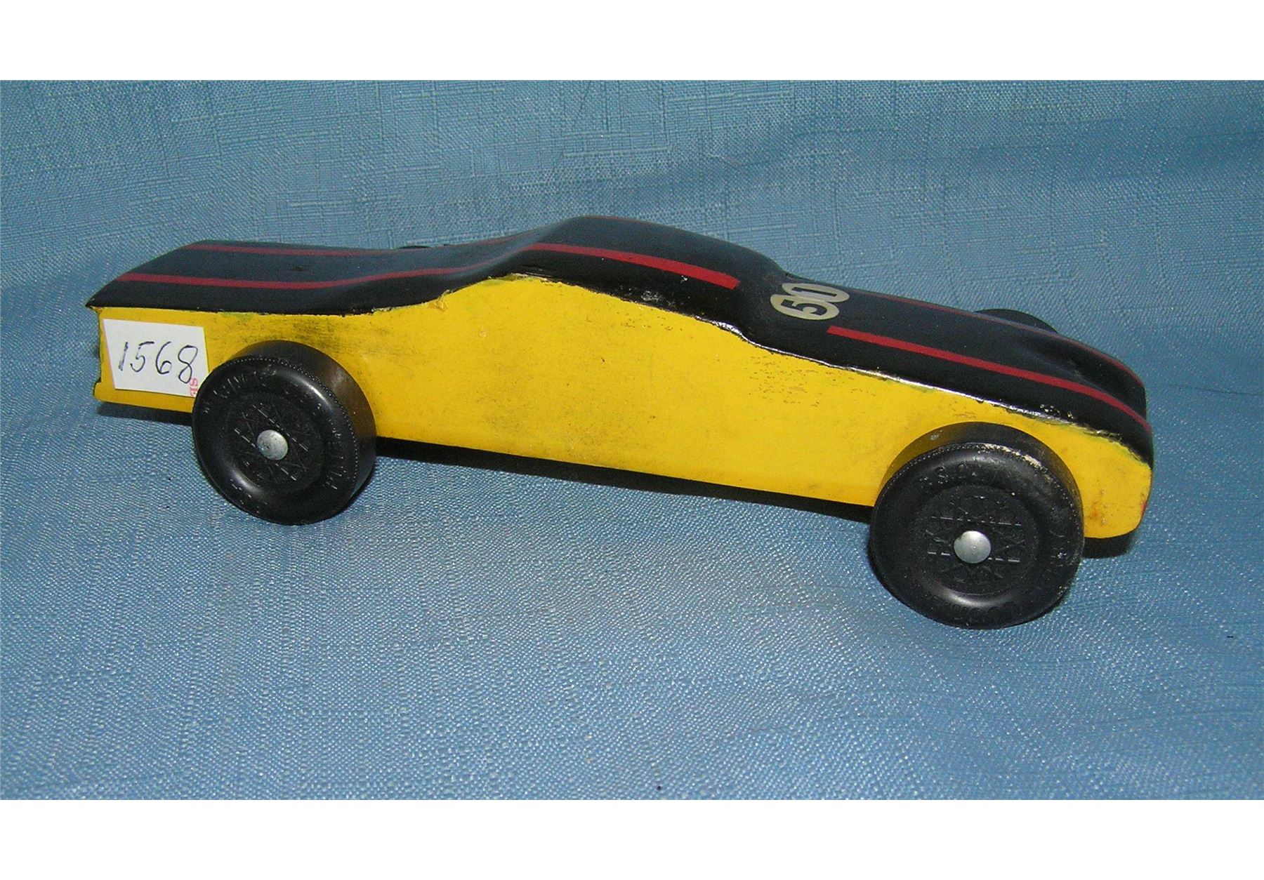 Modern wooden folk art race car