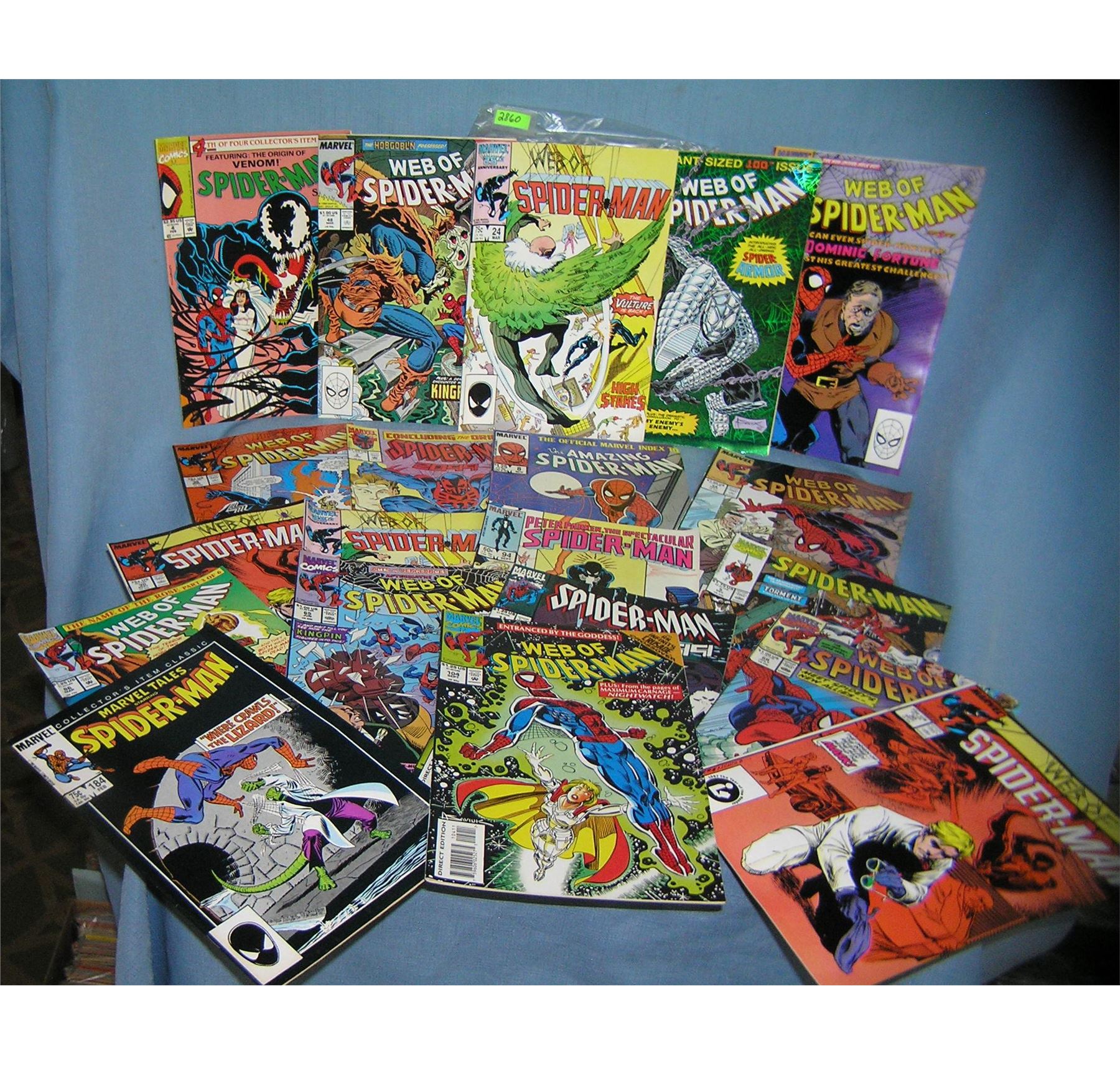 Collection of vintage Spiderman comic books