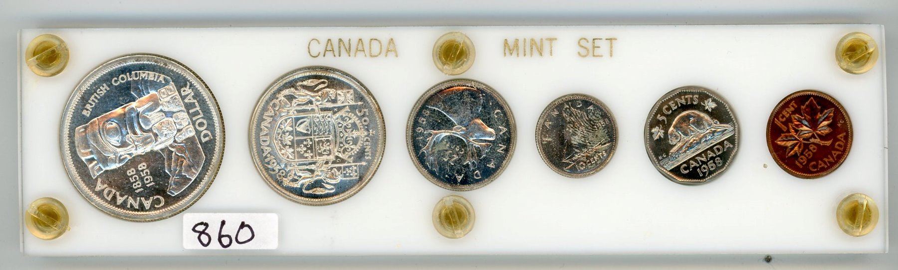 ROYAL CANADIAN MINT PROOF SET IN CUSTOM HOLDER (1958)