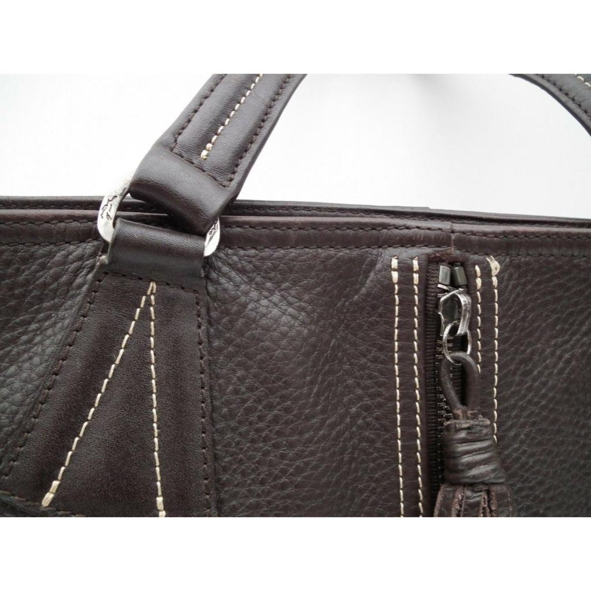 LONGCHAMP Brown Leather Handbag Purse