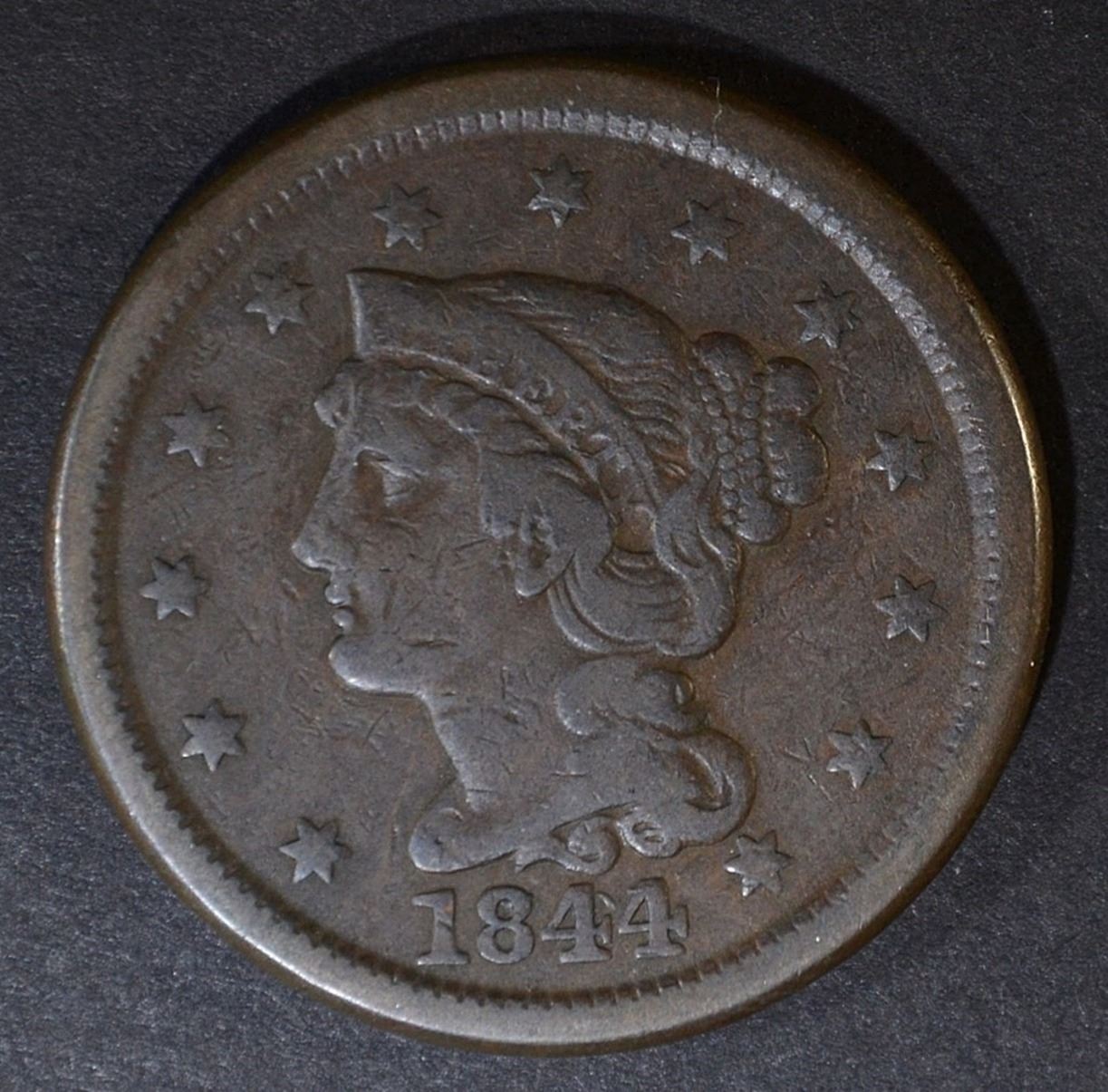 1844/81 LARGE CENT VF NICE!
