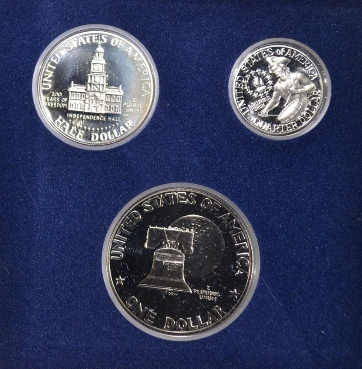 5-1976 3-PIECE 40% SILVER PROOF BICENTENNIAL SETS