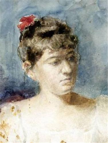 ILYA REPIN Watercolor Russian Art 1892