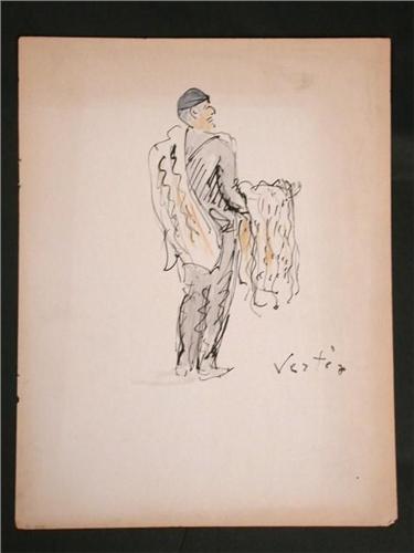 MARCEL VERTES Watercolor Hungarian Art