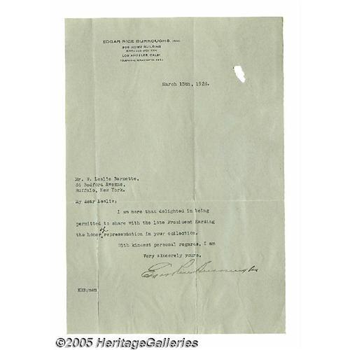 Edgar Rice Burroughs Signature Collection. A select Edgar Rice ...