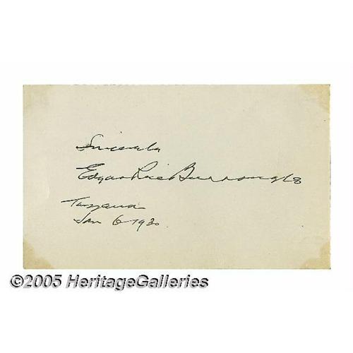 Edgar Rice Burroughs Signature Collection. A select Edgar Rice ...