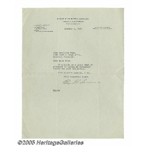 Edgar Rice Burroughs Signature Collection. A select Edgar Rice ...