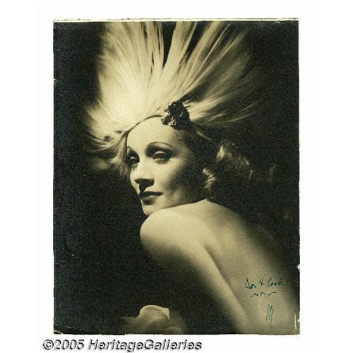 Elegant Hurrell Portrait of Marlene Dietrich Signed Elegant Hurrell ...