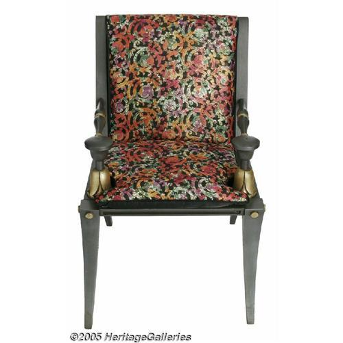 Cleopatra Painted Palace Chair Prop. A gold-and-b "Cleopatra" Painted ...