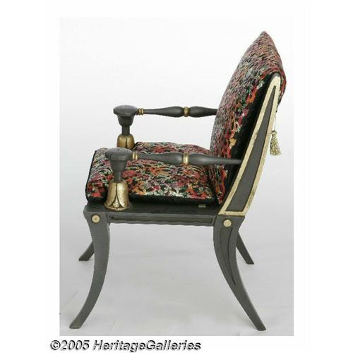 Cleopatra Painted Palace Chair Prop. A gold-and-b "Cleopatra" Painted ...
