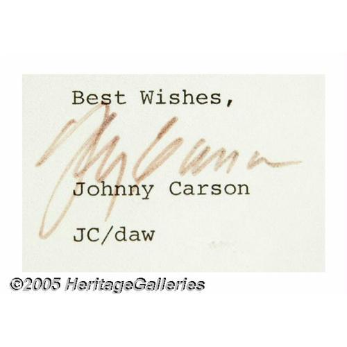 Johnny Carson Letter and Signed Photograph. A typed Johnny Carson ...