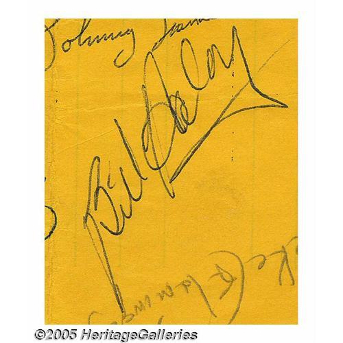 Bill Haley and His Comets Signatures. This 5" x 5" Bill Haley and His ...