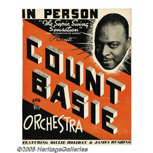 Count Basie Signed Window Display Card -- Also signed Count Basie ...