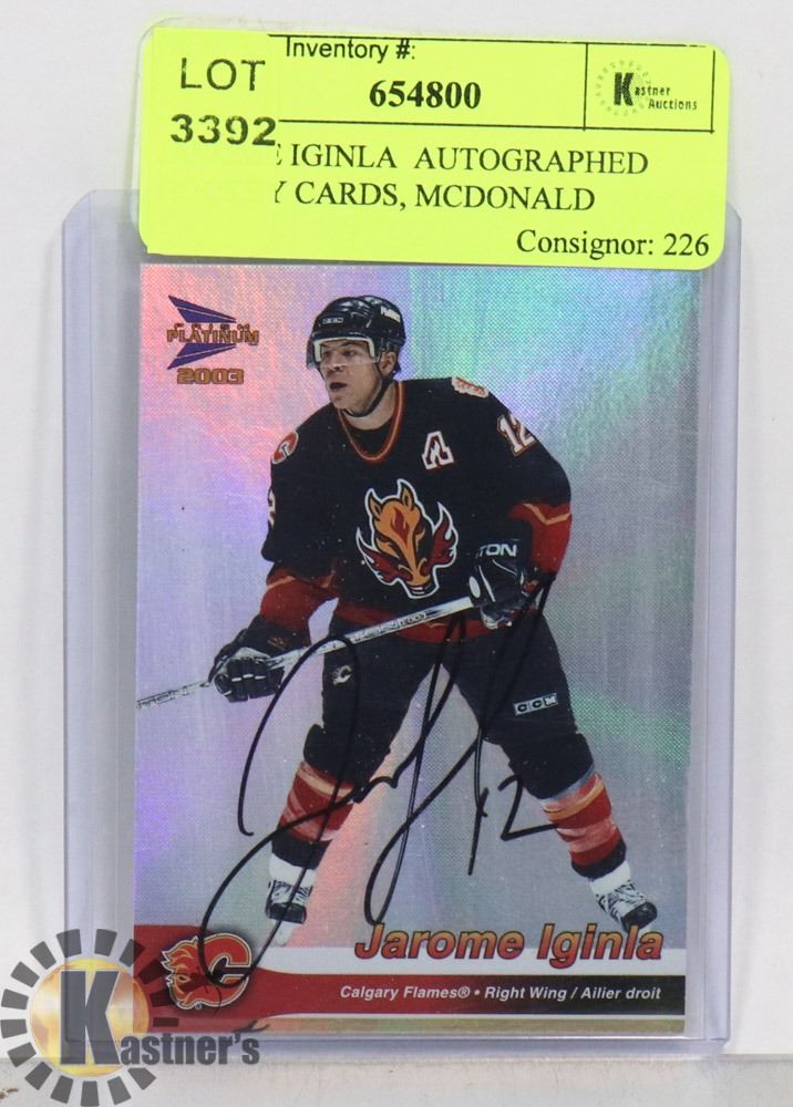 JAROME IGINLA AUTOGRAPHED HOCKEY CARDS, MCDONALD