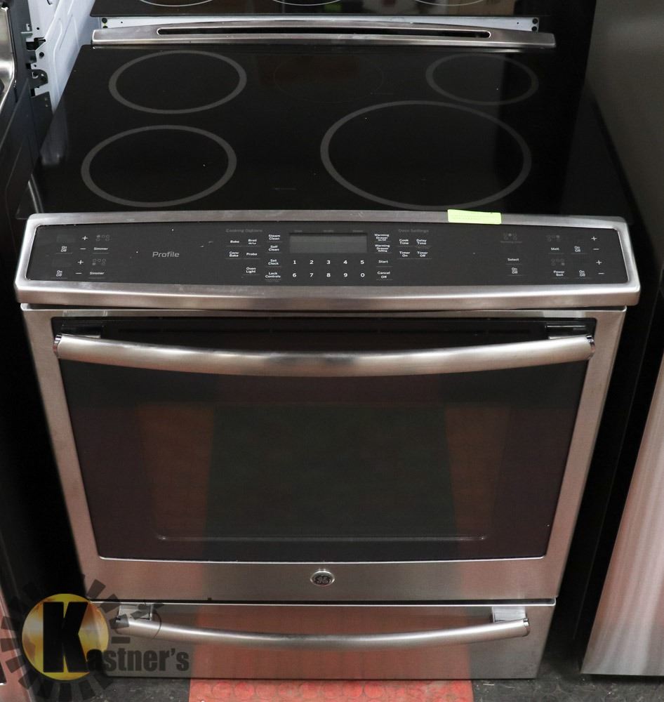 GE PROFILE STAINLESS STEEL FLAT TOP 4 BURNER RANGE - Kastner Auctions