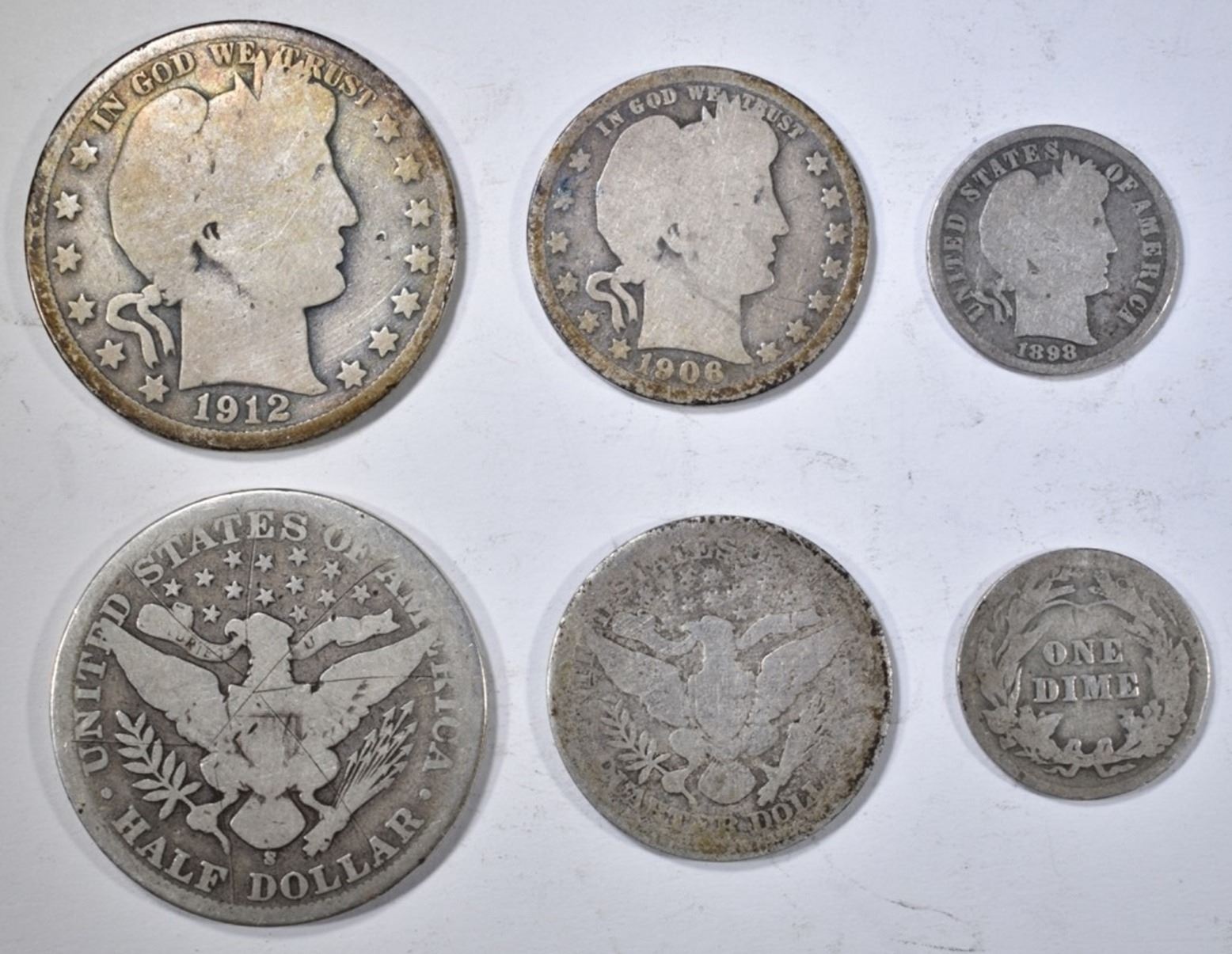 $5.00 FACE VALUE MIXED U.S. BARBER COINAGE