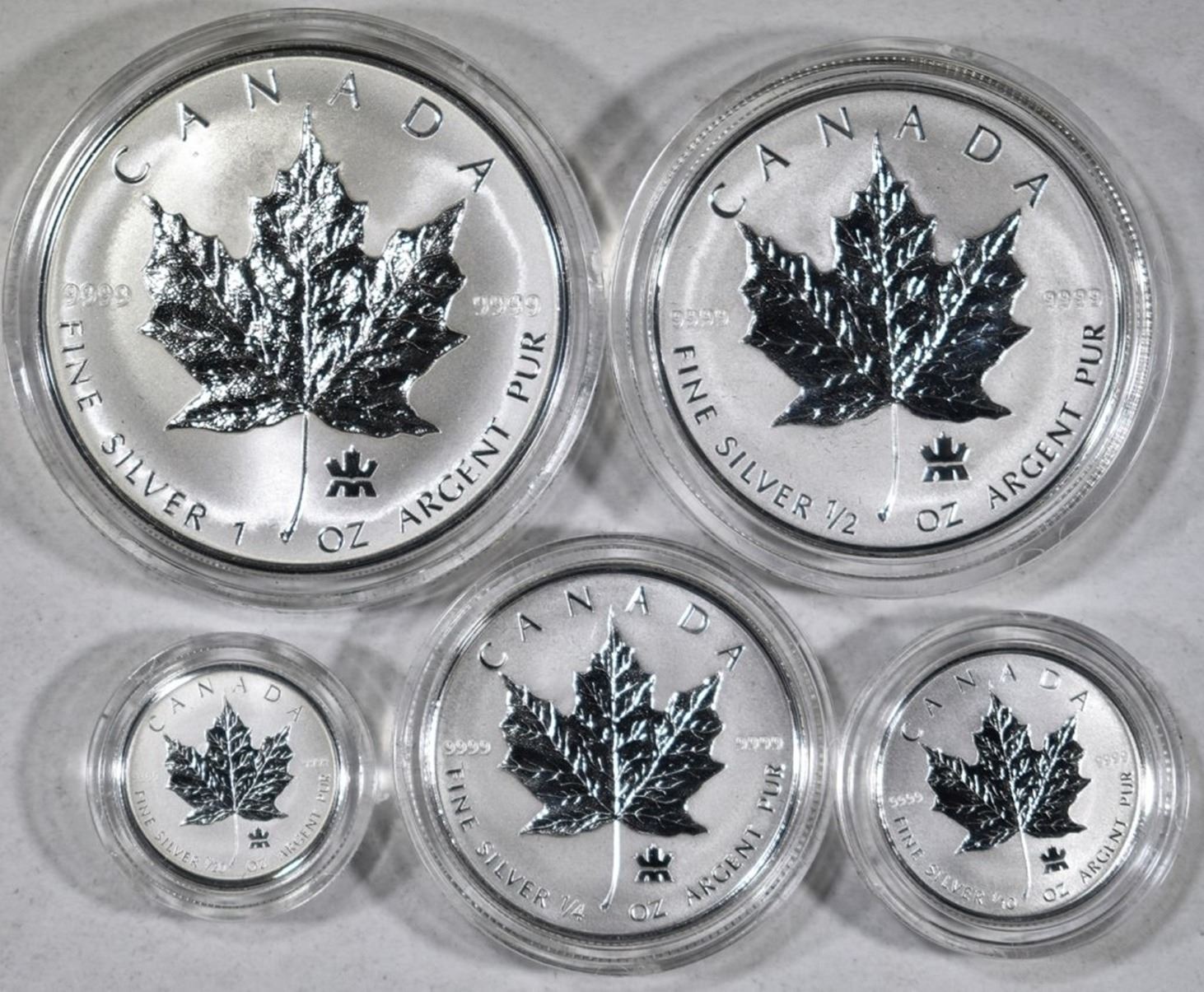 2004 CANADA SILVER MAPLE LEAF PRIVY MARK SET