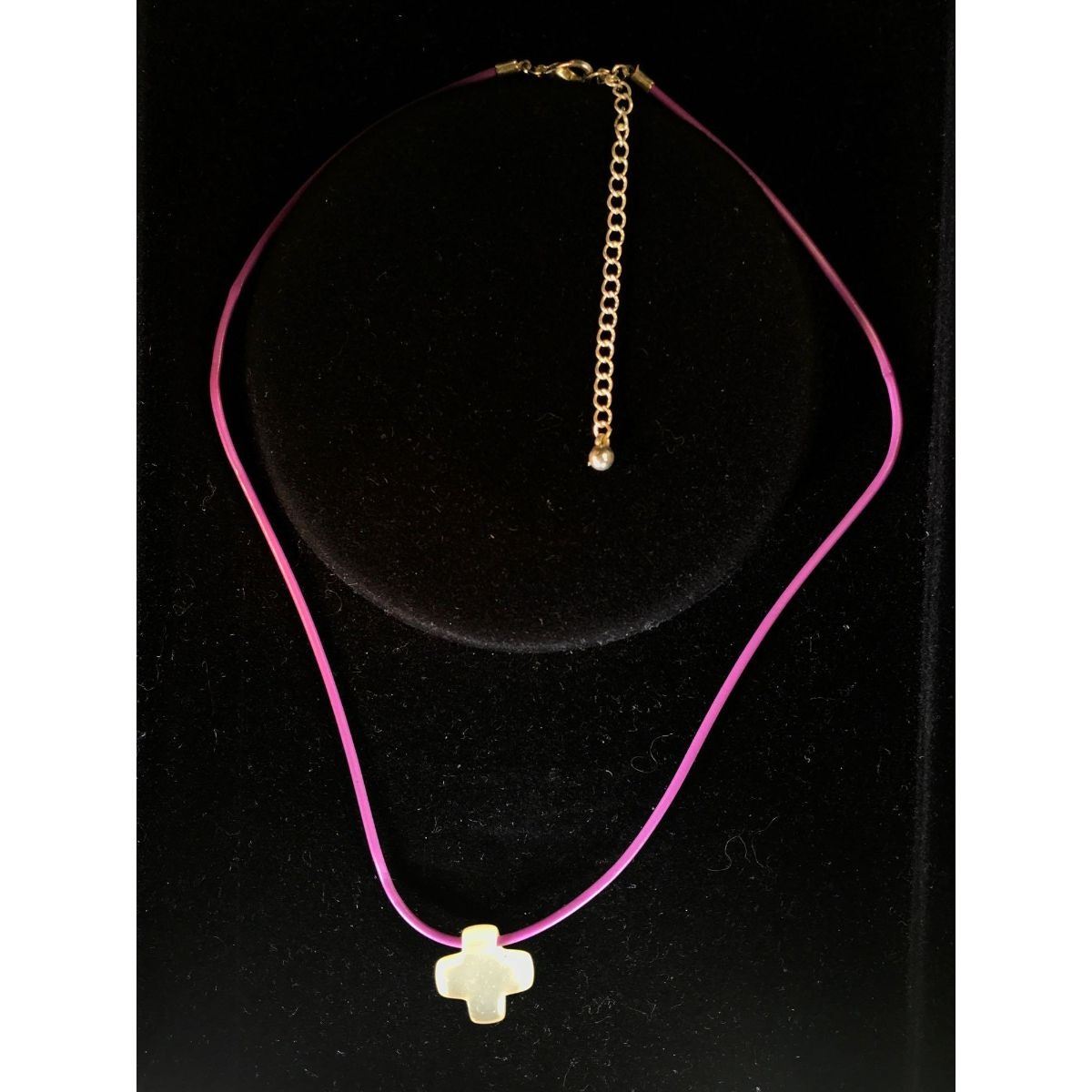 Simple, Cross Pink Necklace