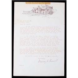 Nancy C. Russell Hand Signed Typed Letter c.1928