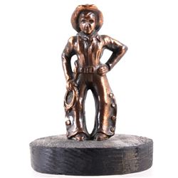 Small Copper Cowboy Statue