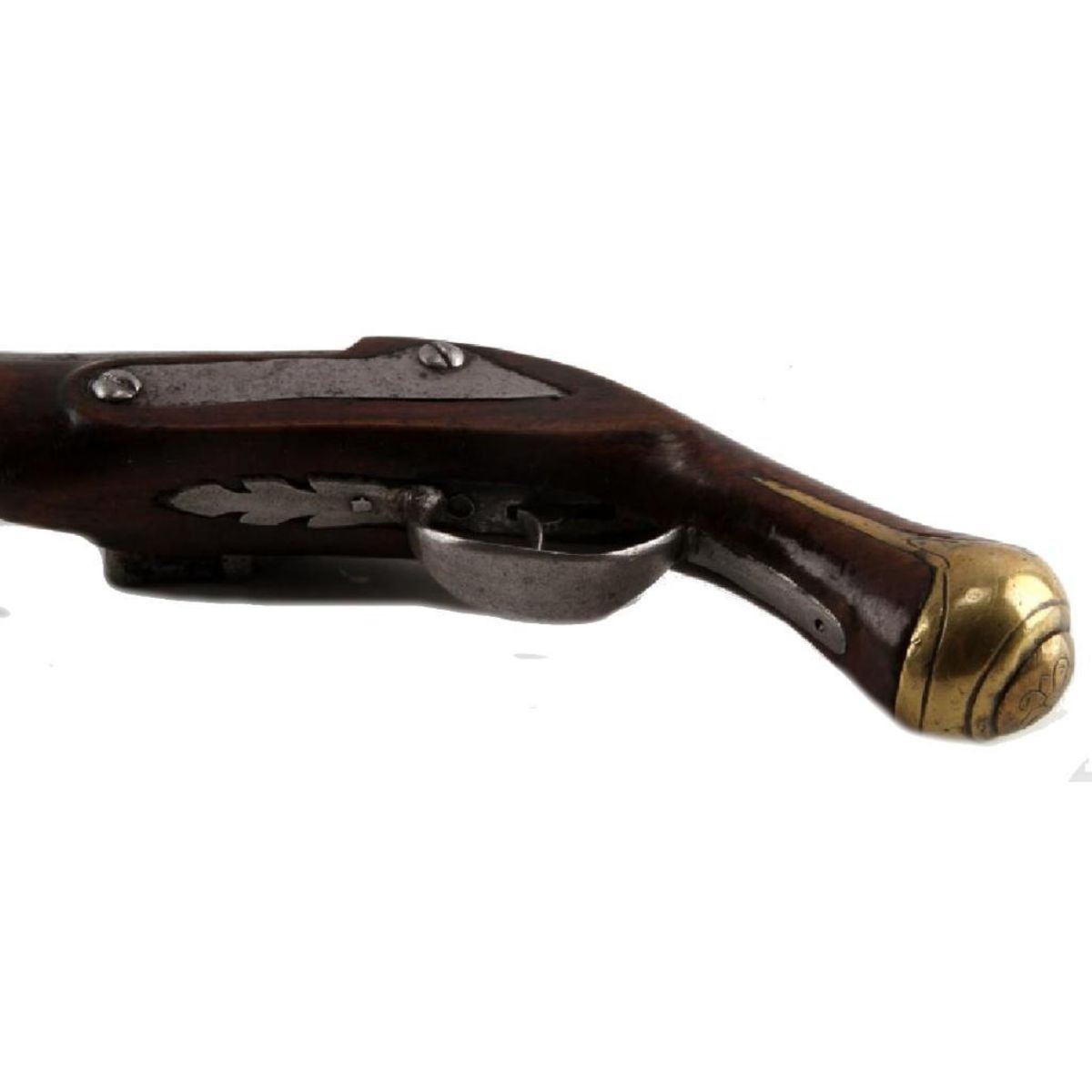Small Belt Flintlock Pistol In .45 Cal Iron Brass
