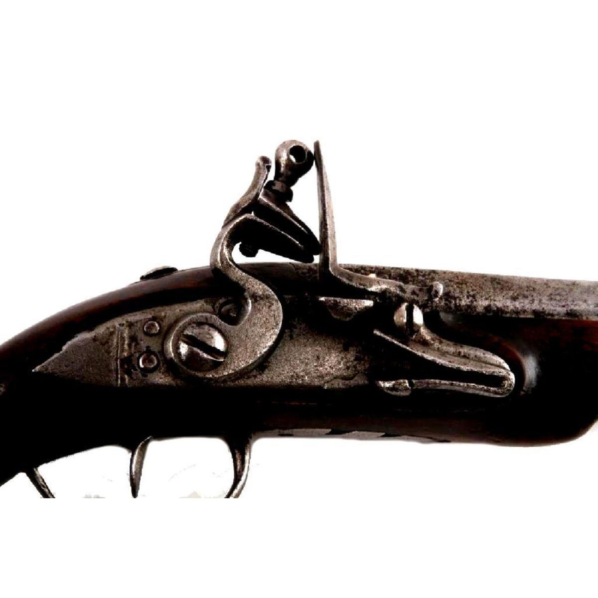 Small Belt Flintlock Pistol In .45 Cal Iron Brass