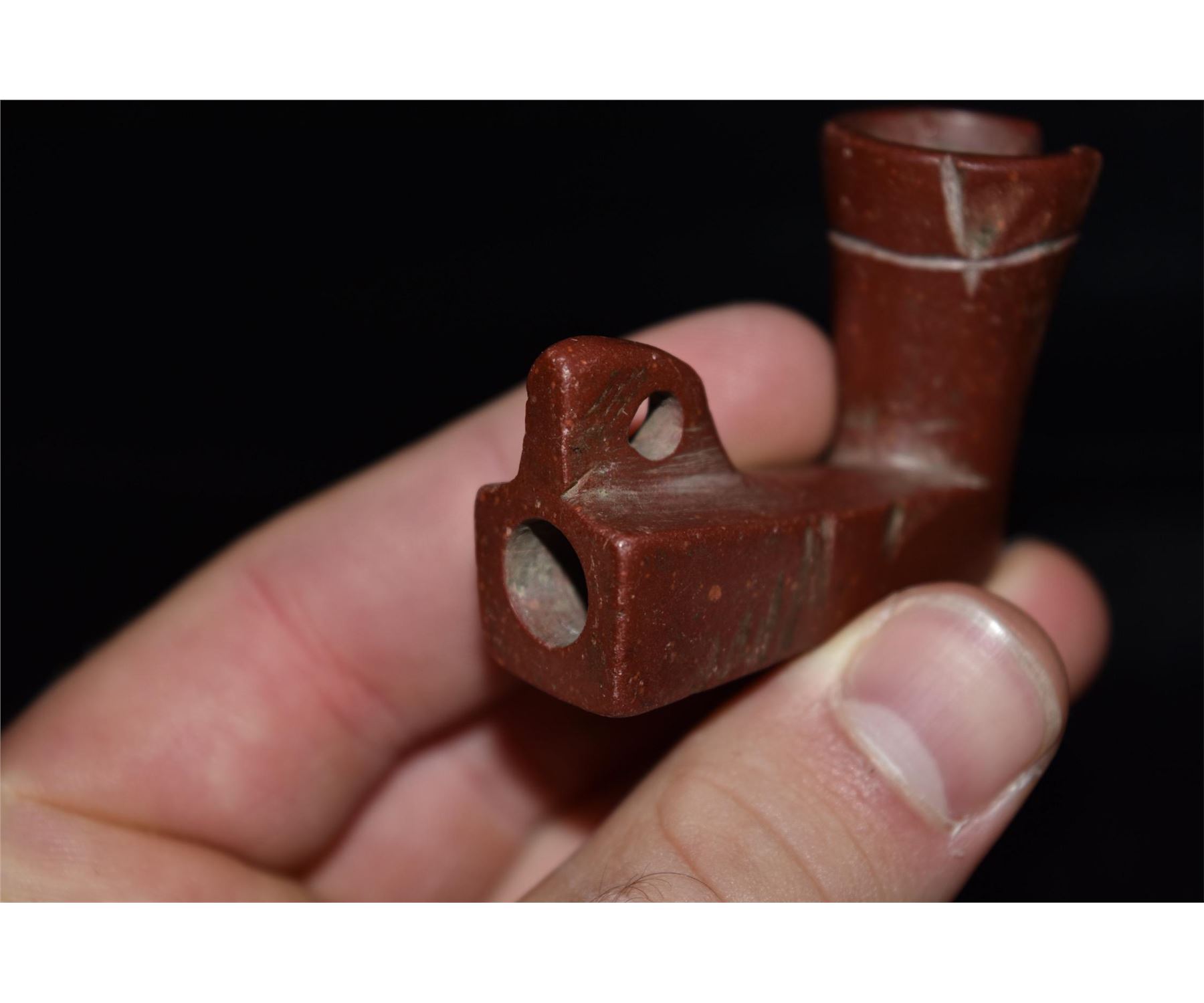 2" x 1 5/8" Historical Catlinite Pipe, South Dakota