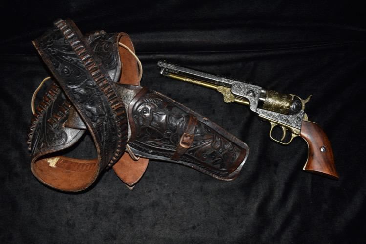 Vintage Hollywood Movie Prop Heavily Engraved Revolver